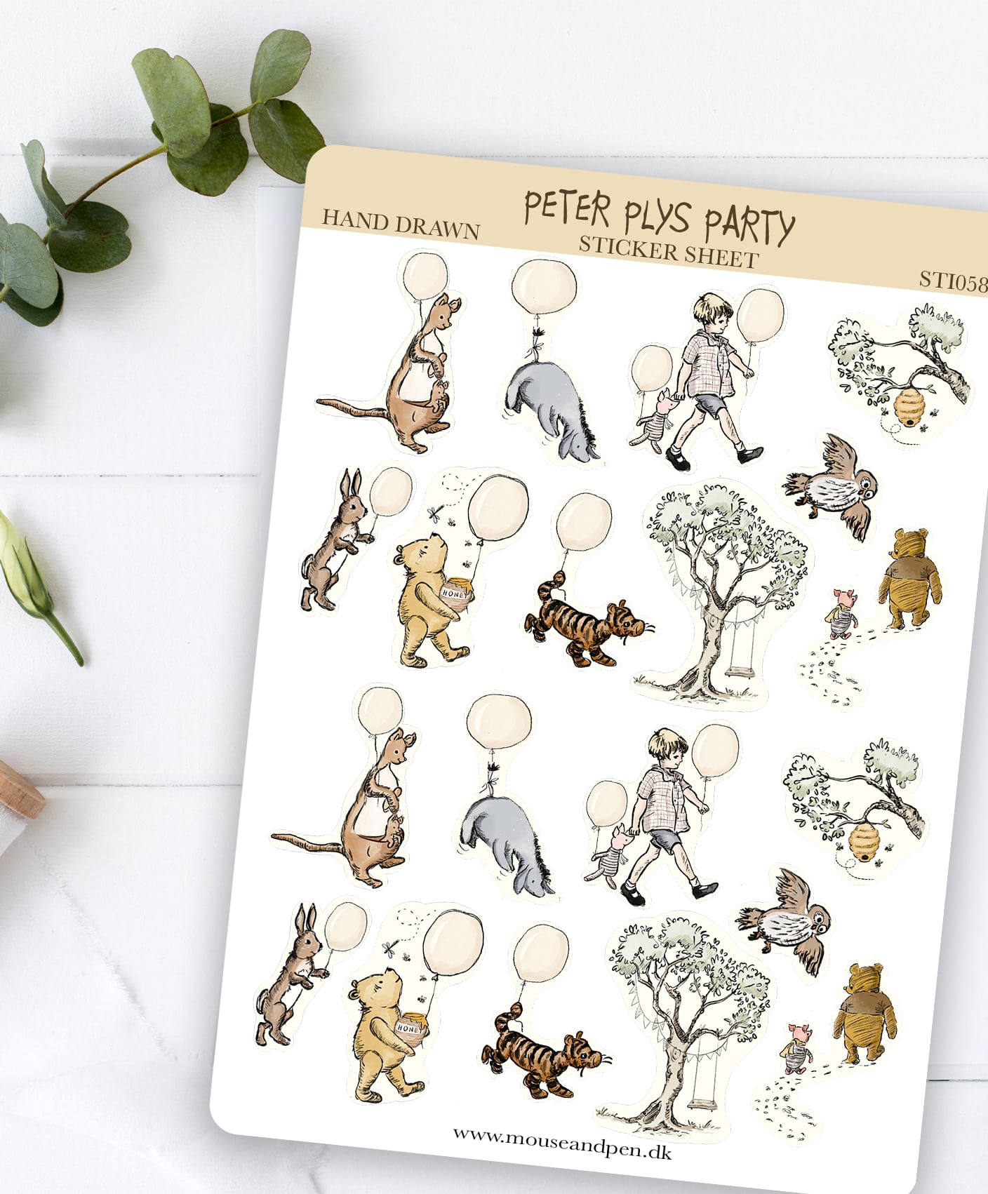 Stickers, Peter Plys, 20 stk.