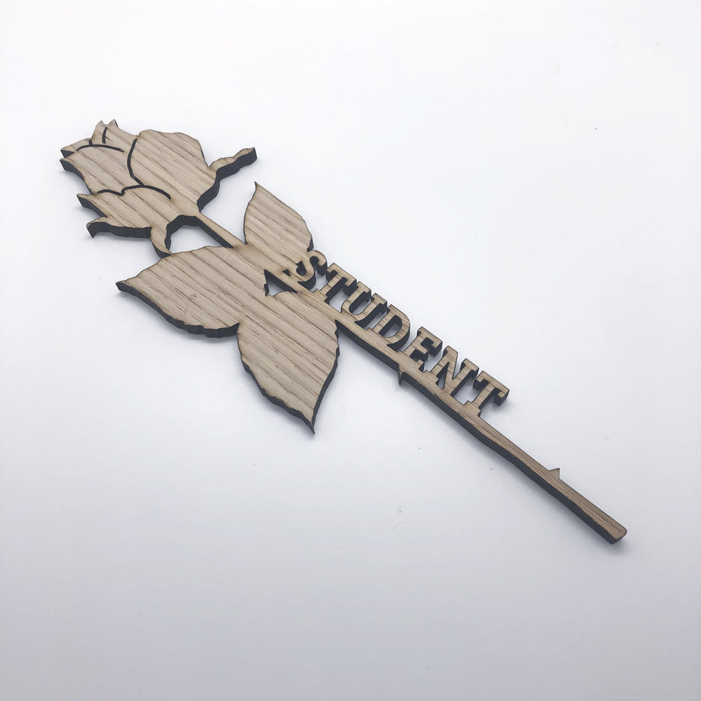 Træudskæring, rose, student